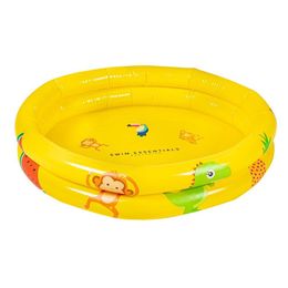 Swim Essentials Planschbecken Baby Pool Gelb Ø 60 cm 15 Liter 2 Luftkammern Babybecken Affe Dino