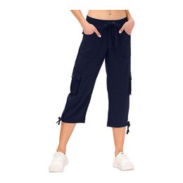 ZWY Loungepants Hosen Damen Sommer Cargohose 3/4 Lange Hosen Capri Freizeithose Outdoorhose Wanderhose mit Mehrfach-Taschen