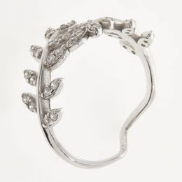 TK Maxx Ring aus Sterling Silber mit Zirkoniasteinen im Blattdesign
