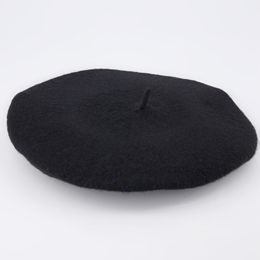TK Maxx Schwarze Baskenmütze mit flauschiger Oberfläche aus Wolle