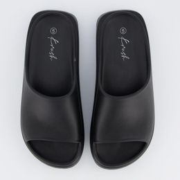 TK Maxx Schwarze Slides mit dicker Sohle