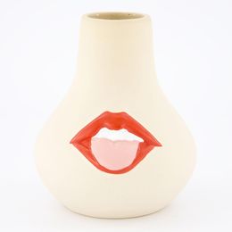 TK Maxx Beigefarbene Keramik-Vase 15x12cm