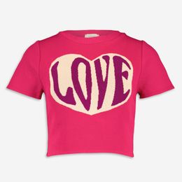 TK Maxx Pinkes Strick-T-Shirt mit Love-Schriftzug
