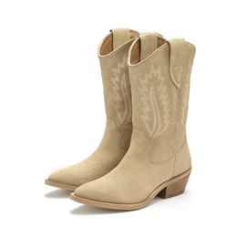 Lascana Cowboy Boots beige Gr. 37 für Damen