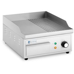 ROYAL CATERING Elektro Grillplatte - 360 x 380 mm - Ribber + Flat - 2.000 W RCPG45-M