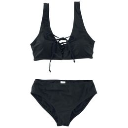 Forplay Front Laced Bikini Badeanzug schwarz in L