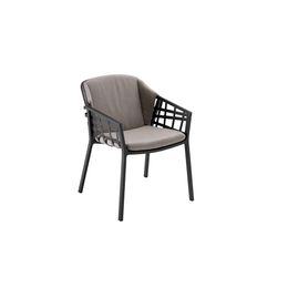 solpuri Basket Dining Sessel inkl. Sitz-/Rückenpolster /Anthrazit Aluminium/