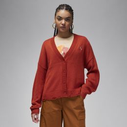 Jordan Cardigan im Used-Look für Damen - Rot