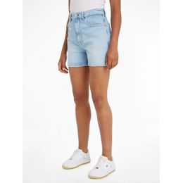 Tommy Jeans Shorts MOM UH SHORT BH0113 mit Tommy Jeans Logo-Badge & Flag, blau