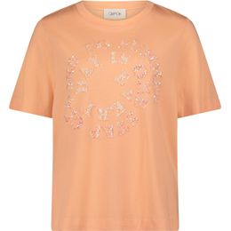Cartoon T-Shirt, Pailletten, für Damen, orange, 38