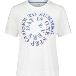 Cartoon T-Shirt, Pailletten, für Damen, weiß, 34