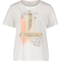 Cartoon T-Shirt, Motiv-Print, Baumwolle, für Damen, beige, 36