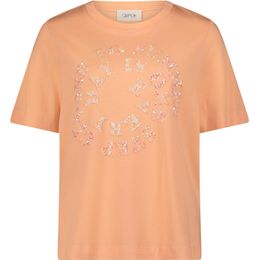 Cartoon T-Shirt, Pailletten, für Damen, orange, 40