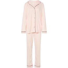 Calida Night Lovers Pyjama, durchgeknöpftes Oberteil, für Damen, rosa, M