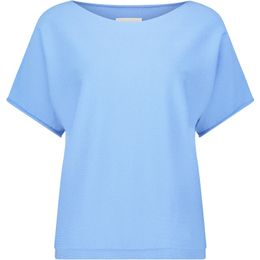 Cartoon T-Shirt, U-Boot-Ausschnitt, für Damen, blau, 36