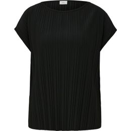 s.Oliver BLACK LABEL T-Shirt, Plisseefalten, für Damen, schwarz, 42