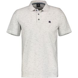 Lerros Poloshirt, Logo-Stickerei, Streifen-Look, für Herren, weiß, XXL