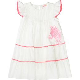 JETTE Volantkleid, Knielänge, Rundhals, für Kinder, weiß, 104/110