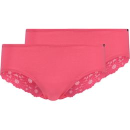 Skiny® Cottonlace Essential Hüftslips, 2er-Pack, Spitze, für Damen, rosa, 42