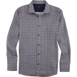 OLYMP Leinenhemd, Regular-Fit, Minimal-Design, für Herren, blau, L