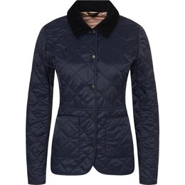 Barbour® Steppjacke "Barbour Deveron Quilted", Druckknopfleiste, Cordkragen, tailliert, für Damen, blau, 42