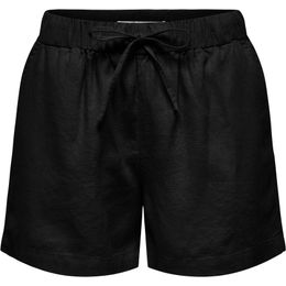 Only® Shorts, Leinenanteil, Gummibund, für Damen, schwarz, M