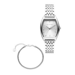 Paul Valentine Avenue Watch & Bracelet Set Silver