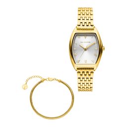 Paul Valentine Avenue Watch & Bracelet Set Gold
