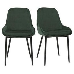 Miliboo Stühle aus grünem Samt (2er-Set) HOLO