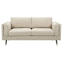 Miliboo Design-Sofa aus cappuccino-beige-meliertem Stoff 2-Sitzer STING