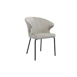 Miliboo Design-Stuhl aus taupefarbenem, dekorativem Samt und schwarzem Metall REQUIEM