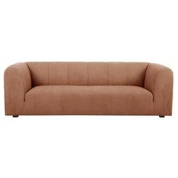 Miliboo Design-Sofa mit Stoff im Samtdesign Terracotta 3-4-Sitzer OLIVEIRO