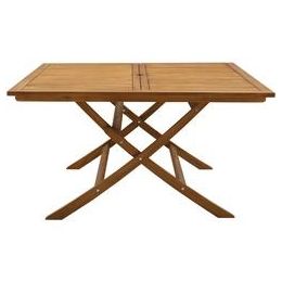 Miliboo Quadratischer klappbarer Gartentisch aus Massivholz B140 cm SANTIAGO