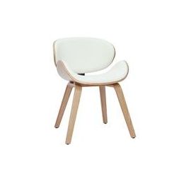 Miliboo Design-Stuhl in Weiß und helles Holz WALNUT