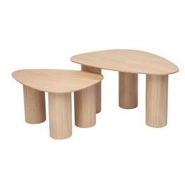 Miliboo Design-Beistelltische aus hellem Holz (2er-Set) FOLEEN