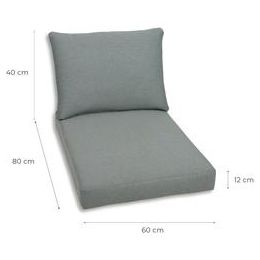 GO-DE Loungekissen-Set 80 x 60 x 12 cm, grau