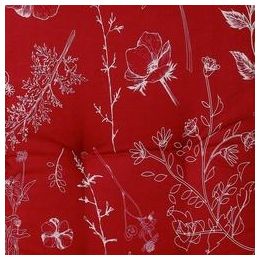 GO-DE Rollliegen-Auflage 60 cm x 190 cm x 6 cm, rot, Blumen/Stengel rot