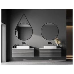 DSK Design Spiegel Silver Coiffeur Ø80 cm, schwarz