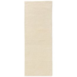 benuta Pure Wollteppich Läufer für Flur Berber Cream 80x250 cm - Naturfaserteppich aus Wolle