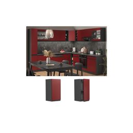 VICCO H&auml;ngeschrank K&uuml;chenschrank K&uuml;chenm&ouml;bel R-Line J-Shape Anthrazit Rot 30 cm modern