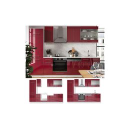 VICCO K&uuml;chenzeile K&uuml;chenblock Einbauk&uuml;che 240cm Fame-Line Hochglanz Fronten