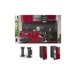 VICCO Apothekerunterschrank K&uuml;chenschrank K&uuml;chenzeile R-Line 30 cm Anthrazit Bordeaux