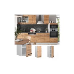 VICCO H&auml;ngeschrank K&uuml;chenschrank K&uuml;chenm&ouml;bel Fame-Line Wei&szlig; Eiche modern 30 cm K&uuml;che Einbauk&uuml;che H&auml;ngeschrank Dreht&uuml;r Einlegeboden K&uuml;chenzeile