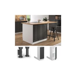 VICCO Regalinselunterschrank K&uuml;chenschrank K&uuml;chenm&ouml;bel Fame-Line Landhaus Wei&szlig; Anthrazit 30 cm Gold K&uuml;che Einbauk&uuml;che K&uuml;cheninsel Dreht&uuml;r Einlegeboden Blende K&uuml;chenunterschrank K&uuml;chenzeile