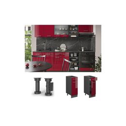 VICCO Schubunterschrank K&uuml;chenschrank K&uuml;chenzeile R-Line 30 cm Anthrazit Bordeaux T&uuml;r Schublade