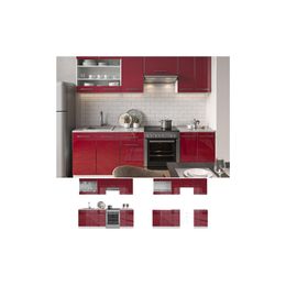 VICCO K&uuml;chenzeile K&uuml;chenblock Einbauk&uuml;che 240cm Fame-Line Hochglanz Fronten
