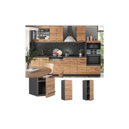 VICCO H&auml;ngeschrank K&uuml;chenschrank K&uuml;chenm&ouml;bel Fame-Line Anthrazit Eiche modern 30 cm K&uuml;che Einbauk&uuml;che H&auml;ngeschrank Dreht&uuml;r Einlegeboden K&uuml;chenzeile