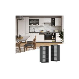 VICCO H&auml;ngeschrank Regal 30 cm Anthrazit K&uuml;chenschrank H&auml;ngeschrank K&uuml;chenzeile Fame-Line