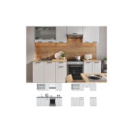 VICCO K&uuml;che Fame-Line 240 cm K&uuml;chenzeile Landhaus K&uuml;chenblock Einbau Wei&szlig;