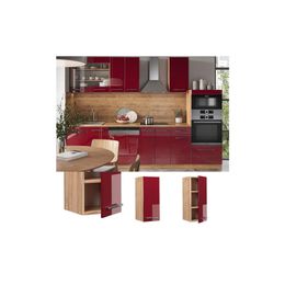 VICCO H&auml;ngeschrank K&uuml;chenschrank K&uuml;chenm&ouml;bel Fame-Line Eiche Rot Bordeaux modern 30 cm K&uuml;che Einbauk&uuml;che H&auml;ngeschrank Dreht&uuml;r Einlegeboden K&uuml;chenzeile Hochglanz